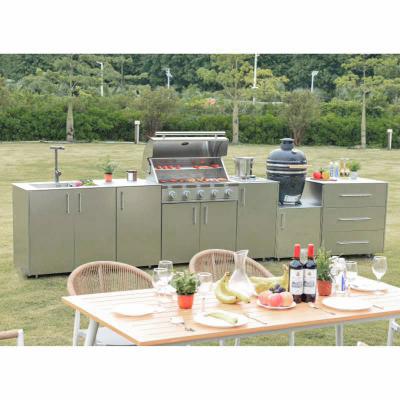 China KOVA 8 Complete Stainless Steel Modular Outdoor Kitchen with Grill, Kamado and Side Burner for sale