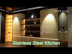 adjustable sus304 stainless steel kitchen cabinets sink camphor wood style