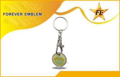 Cina Moneta Keychain del carrello del supermercato stampata contrappeso con di base metallica in vendita