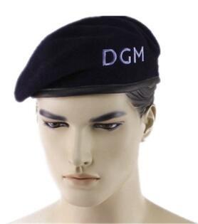 China Wool Military Berets Cap Army Training Cap Embroidered Wool Hat for sale