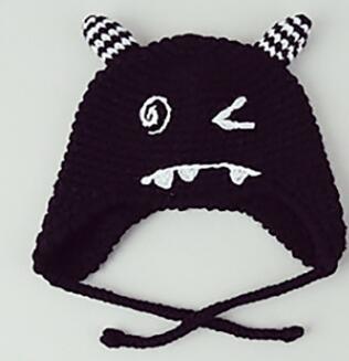 China Children hat new handmade hook wool earmuffs baby warm tied rope cap headdress Korean female hat for sale