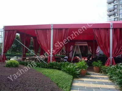 China 12M Red Fabric Cover Wedding Tent Decoration , Wedding Canopy Tent Aluminum Alloy Frame for sale