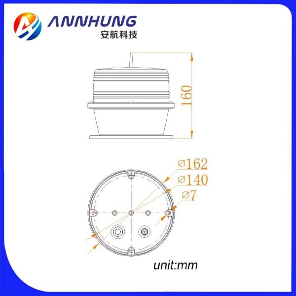 Quality ICAO 60FPM Solar Tower Warning Light 10cd 32.5cd Red Aircraft for sale