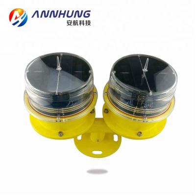 China Low Intensity Solar Powered Dual Aviation Obstruction Light with 360° Horizontal Beam and IP67 Rating for sale
