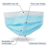 China High Filter Efficiency Disposable Mouth Mask With Adjusted Nose Clip for sale