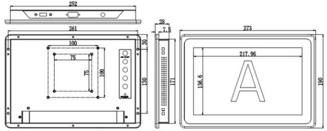 PLM-1001TW 10.1" Industrial Lcd Touch Screen Monitor Capacitive Touch Wide 0