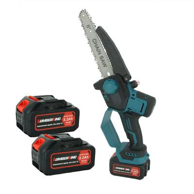 China Lithium Battery Powered DIY Cordless Mini Electric Chainsaw 8 Inch With Brushless Motor Saw Chains for sale