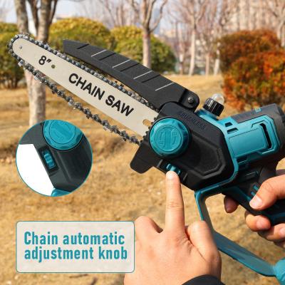 China Lithium Battery Powered DIY Cordless Mini Electric Chainsaw 8 Inch With Brushless Motor Saw Chains for sale