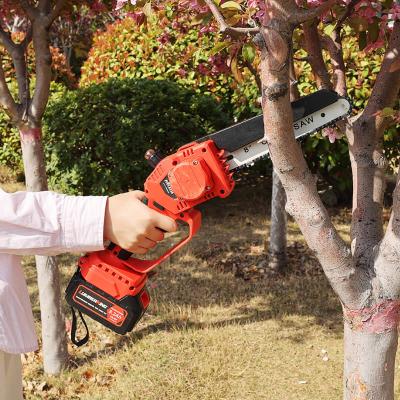 중국 8인치 리?? 배터리 가동 체인 톱 휴대용 무선 핸드 배터리 가동 재충전 가능한 미니 무선 체인톱 판매용