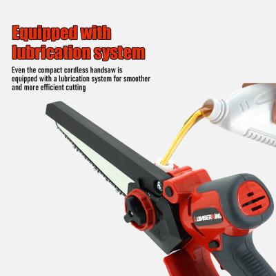 China High Grade Rechargeable Cordless Lithium Battery Power Chain Saw 40v Cordless Electric Chainsaw 8 Inch Wood Cutting for sale
