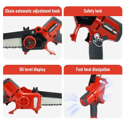 China High Grade Rechargeable Cordless Lithium Battery Power Chain Saw 40v Cordless Electric Chainsaw 8 Inch Wood Cutting for sale