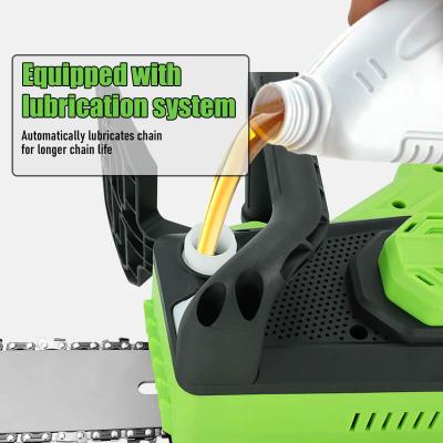 중국 부드러운 나무 절단을 위한 브러시리스 모터 및 자동 오일 시스템을 갖춘 12인치 무선 체인톱 판매용