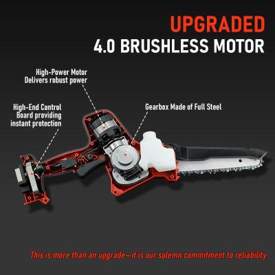 Китай Мощная 8-дюймовая аккумуляторная цепная пила с бесщеточным двигателем и автоматической смазкой для плавного реза продается