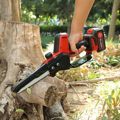 China 8 Inch Cordless Electric Chainsaw Portable Handheld with Brushless Motor Rechargeable Battery and Auto Oiler for sale
