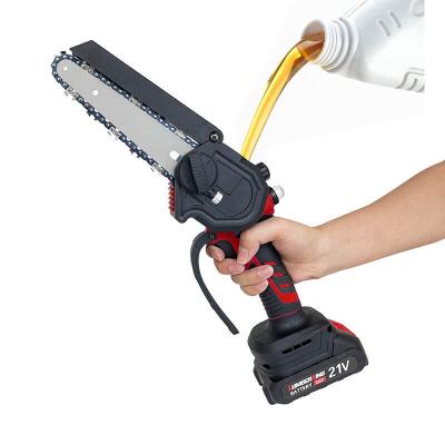 China High Power Brushless Rechargeable Lithium Cordless 6 Inch Mini Chainsaw Battery Wood Cutting for sale