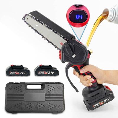 China 21V Brushless Cordless Electric Chainsaw 6 Inch Mini Industrial Handheld Pruners Battery Powered for sale