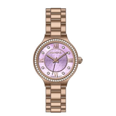 China Full Stainless Steel Rose Gold Watch For Ladies , Quartz Wrist Watches for sale