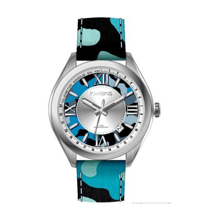 China 43.0mm Round Leather Quartz Watch Big Face Colorful Vogue For Men for sale