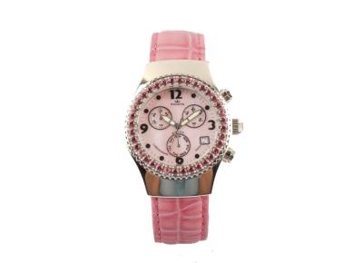 China Pink 38.0mm Mop Dial Multi Functional Watches For Ladies OEM Service for sale