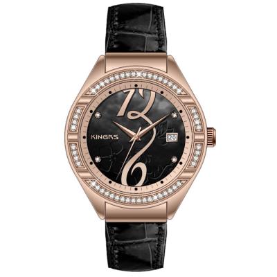 China Auto Date Tourbillon Women Jewelry Watch , Leather Quartz Watch for sale