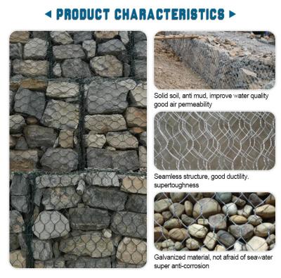 China Directly Supply 1X1X1 Galvanized Hexagonal Wire Mesh Gabion Box for Flood Control for sale