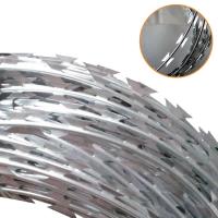 China Hot Galvanized PVC Electro Galvanized Surface Razor Barbed Wire for Strong Durability for sale