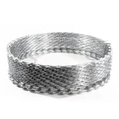 China Affordable GI Razor Wire Barrier Concertina Barbed Wire Rolls for Airport Protection for sale