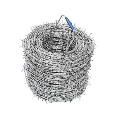 China Newest Design Top Quality  Electro Galvanized Barbed Wire Anti-climbing Barrier Barbed Wire Use For Protection for sale