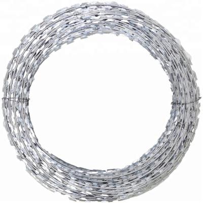 China Hot Selling Type BTO 30 Razor Barbed Wire Galvanized Barbed Wire Concertina Coil For Outdoor Security for sale