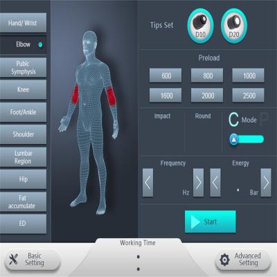 Cina Macchina portatile di terapia di scossa di fisioterapia per dolore di corpo in vendita