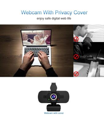 Cina Webcam nero Mini Stream Live Meeting del CCD 10Mega FHD della copertura di segretezza in vendita