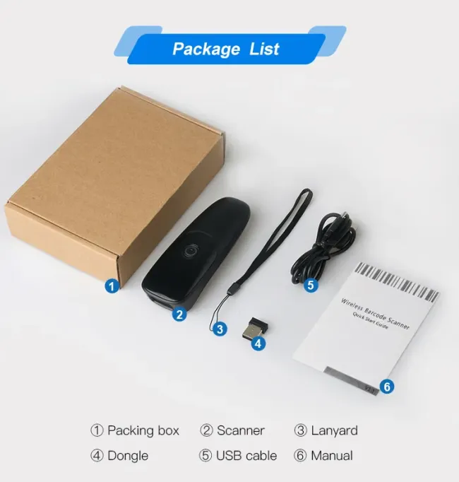 Mini 2D Wireless Bluetooth Barcode Scanner - Detailed View 3