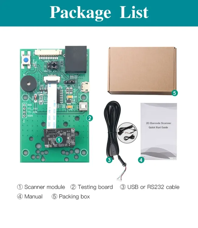OEM ODM Mini OCR Passport ID Card Embedded Barcode Scanner 2D Wired Module