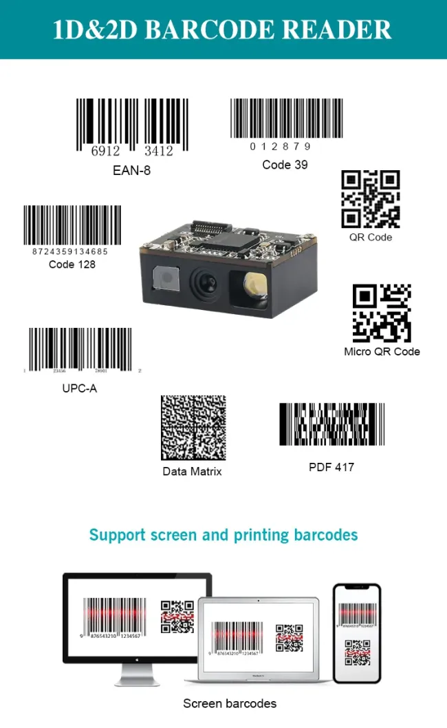 Embedded Barcode Scanner Module - Top View