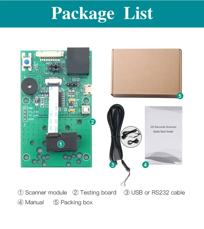 Packaging of DE2120 barcode scanner module