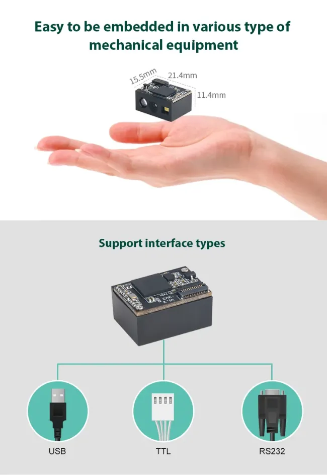 DE2290D Barcode Scanner Module - Front View