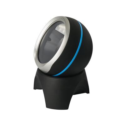 China Omnidirectional Table Mounted Code Reader 2D Desktop Barcode Scanner With Display Screen for sale