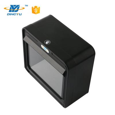 China Big Screen Omnidirectional Barcode Scanner 2D CMOS Desktop Qr Code With Memory for sale