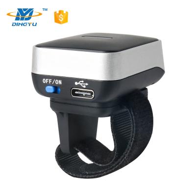 China Mini Bluetooth Finger Scanner , Ring Type 1D Wireless USB Barcode Reader DI9010-1D for sale