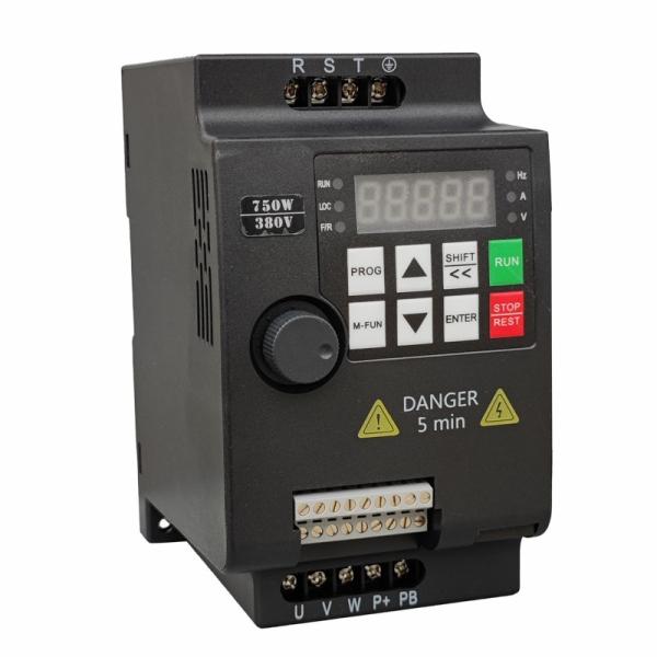 Quality Mini Economic 220V 0.75KW VFD with Vector Control AC Drive for Small-Scale Automation Machinery Pump Compressor for sale