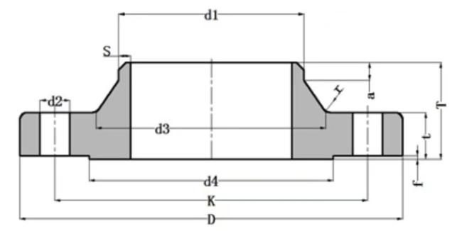 DIN 2633 Carbon Steel and Stainless Steel Weld Neck Flanges WNRF PN16 for Industrial Purposes
