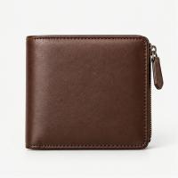 China Custom Leather Zip Around Bifold Wallet With Multiple Card Slots for sale