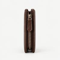 China Custom Leather Zip Around Bifold Wallet With Multiple Card Slots for sale