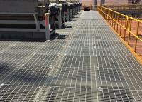 China Flat Bar Galvanised Floor Grating , Round Bar Galvanized Walkway Grating for sale
