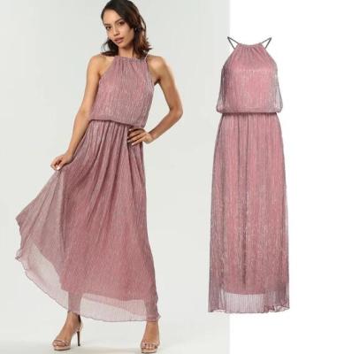 China 2019 new fashion ladies dress womens Metallic Shimmer Maxi Dress party dress for sale