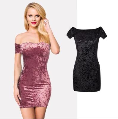 China Hot Mini Velvet Dress for Sexy Lady for sale