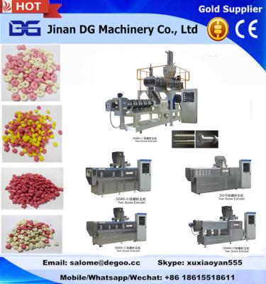 China Automatic breakfast cereals choco flakes/shell snack food instant baby food maker manufacturer twin screw extruder for sale