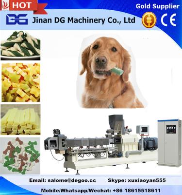 China Automatic pet dog chewing/treats food making machine manufacturer twin screw extruder for sale