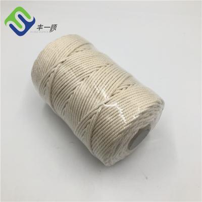 China 3 Strands Twisted 100% Pure Cotton Rope 4x100m With High Quality for sale