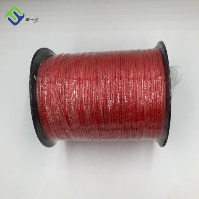 China Red Color 2mmx500m 12 Strand Braided UHMWPE Paraglider Winch Rope for sale